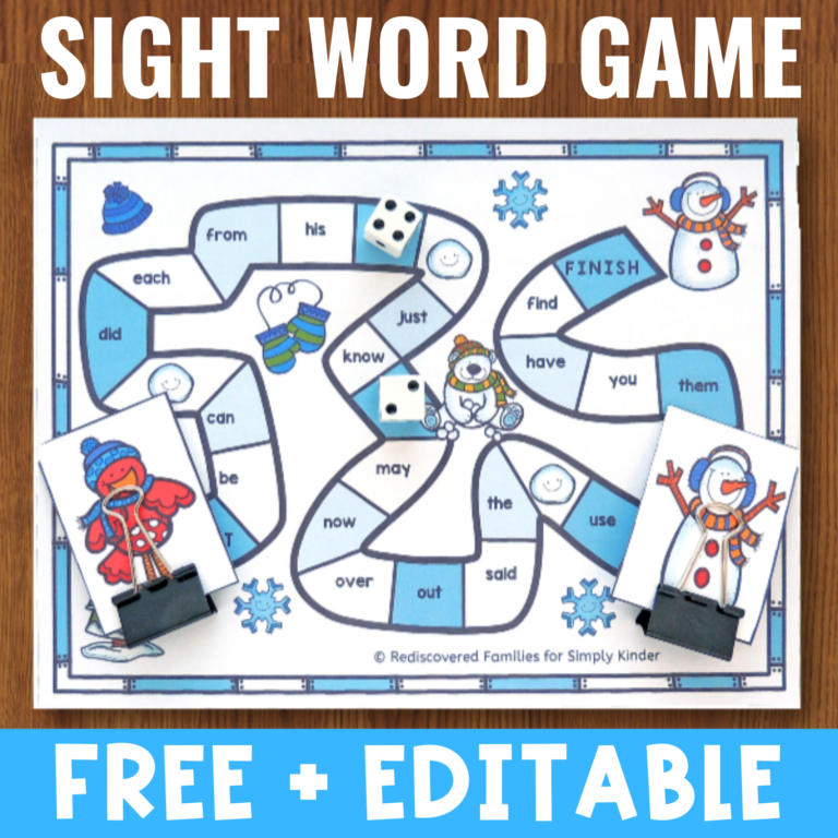 Free Winter Sight Word Game to Make Learning Fun - Simply Kinder