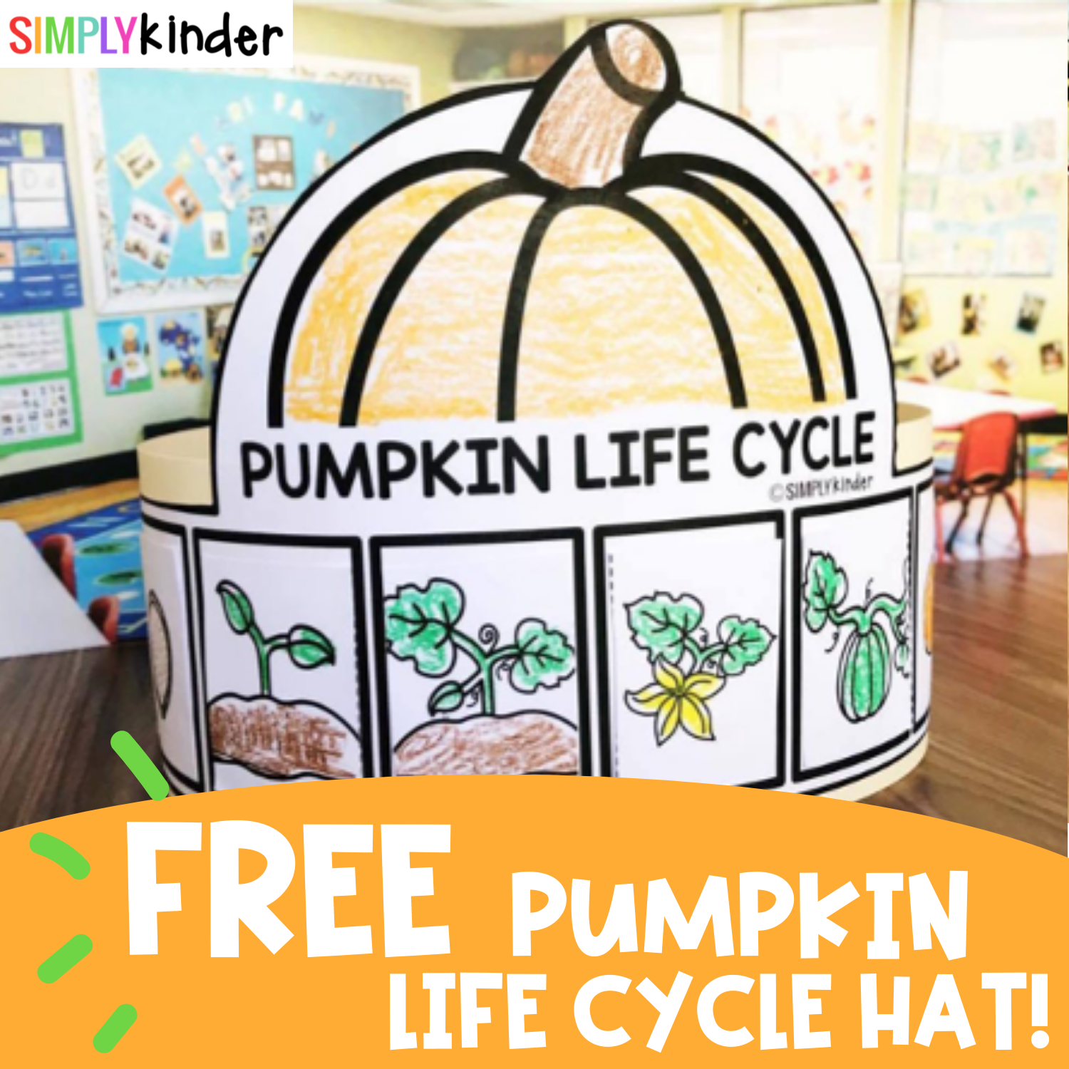 Free Pumpkin Life Cycle Hat - Simply Kinder
