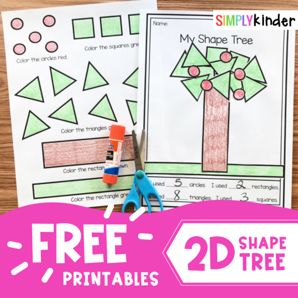 Free Printable 2D Shape Tree - Simply Kinder