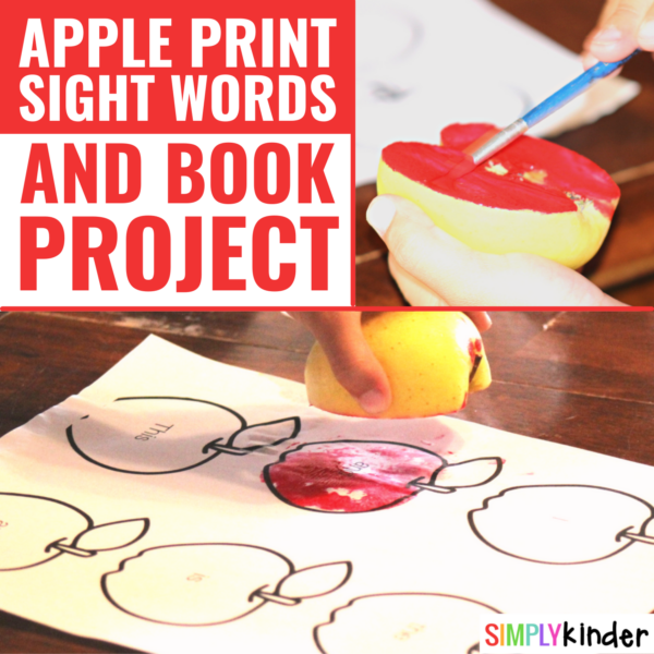 Apple Print Sight Words and Printable Book Project - Simply Kinder