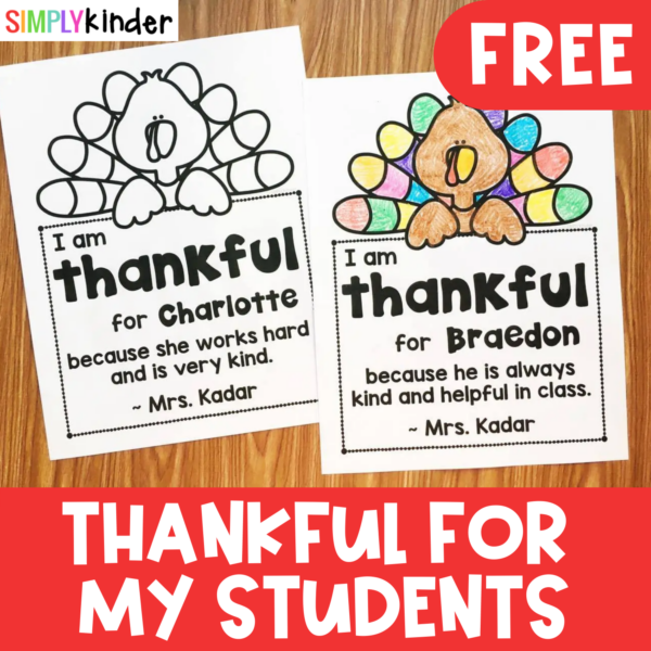 Thankful for my Students - Simply Kinder