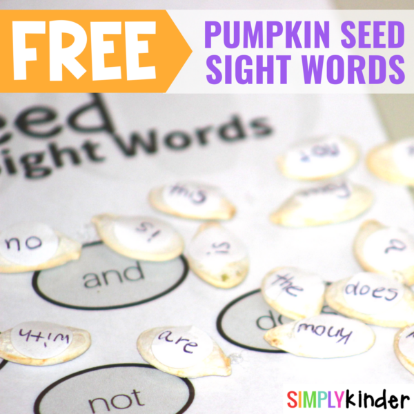 Pumpkin Seed Sight Words - Simply Kinder