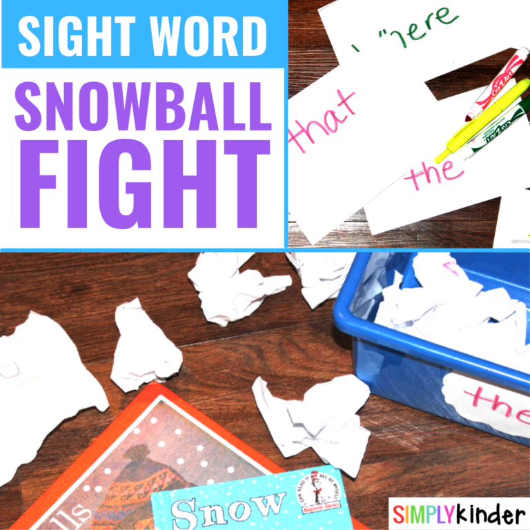 Sight Word Snowball Fight - Simply Kinder