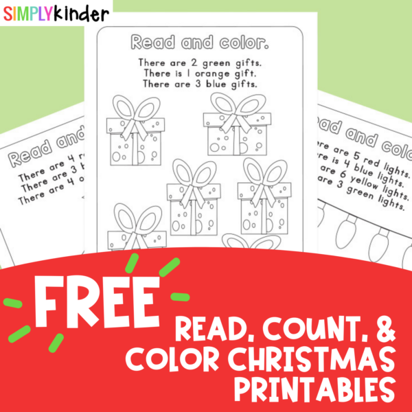 Read, Count and Color Christmas Printables - Simply Kinder