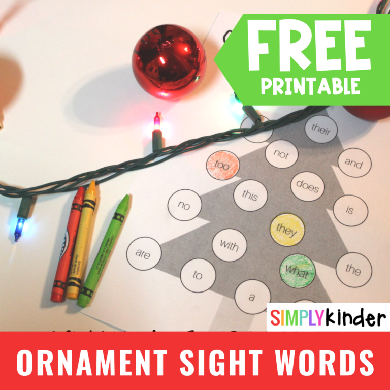 Ornament Sight Words - Simply Kinder