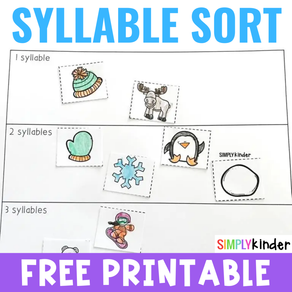Syllable Sort - Free - Simply Kinder