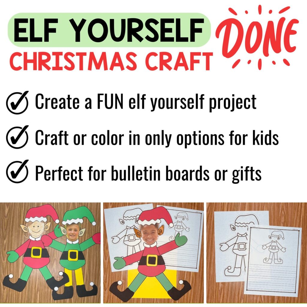 Elf Yourself Craft, Christmas Craft Kindergarten, Ornament Craft ...