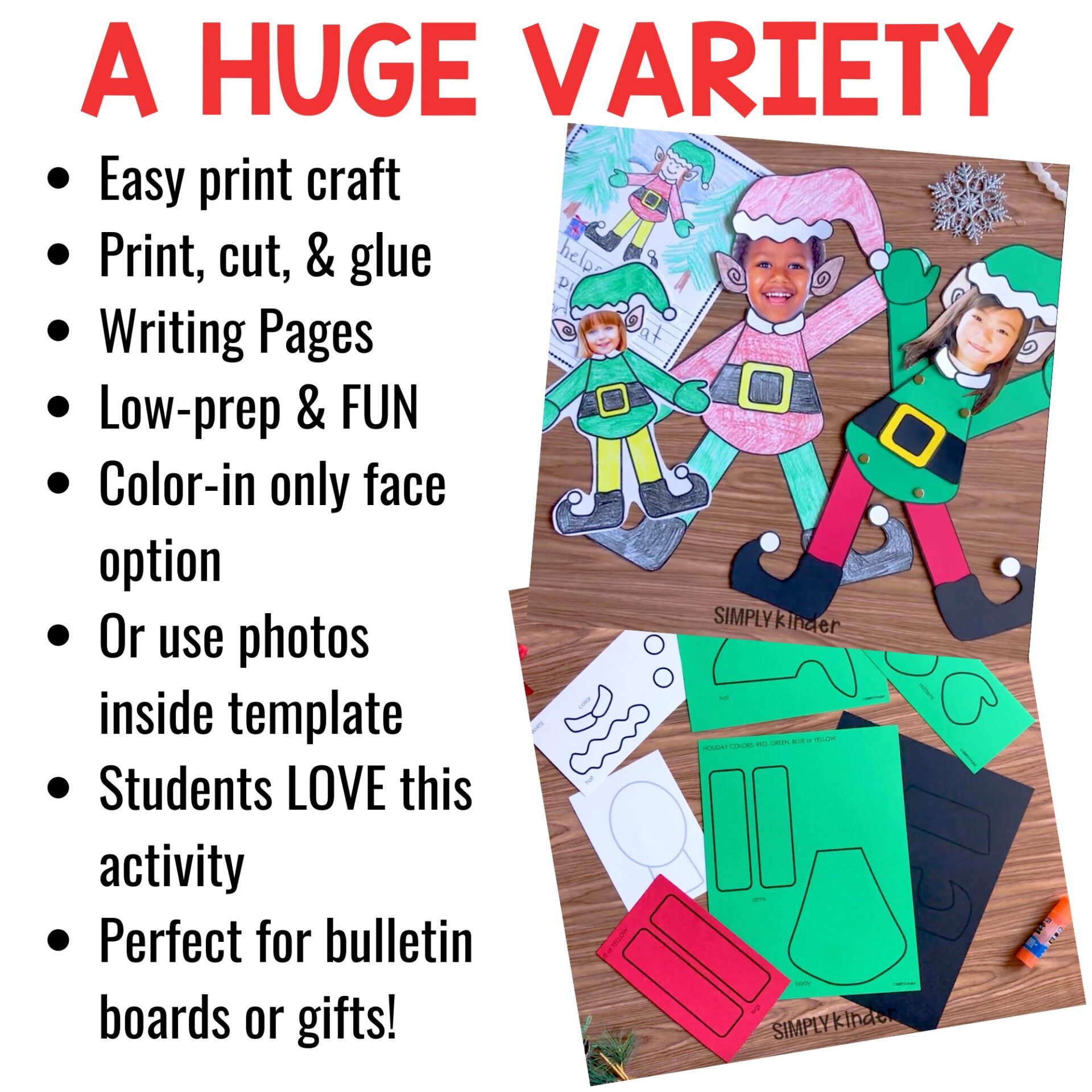 Elf Yourself Craft, Christmas Craft Kindergarten, Ornament Craft ...