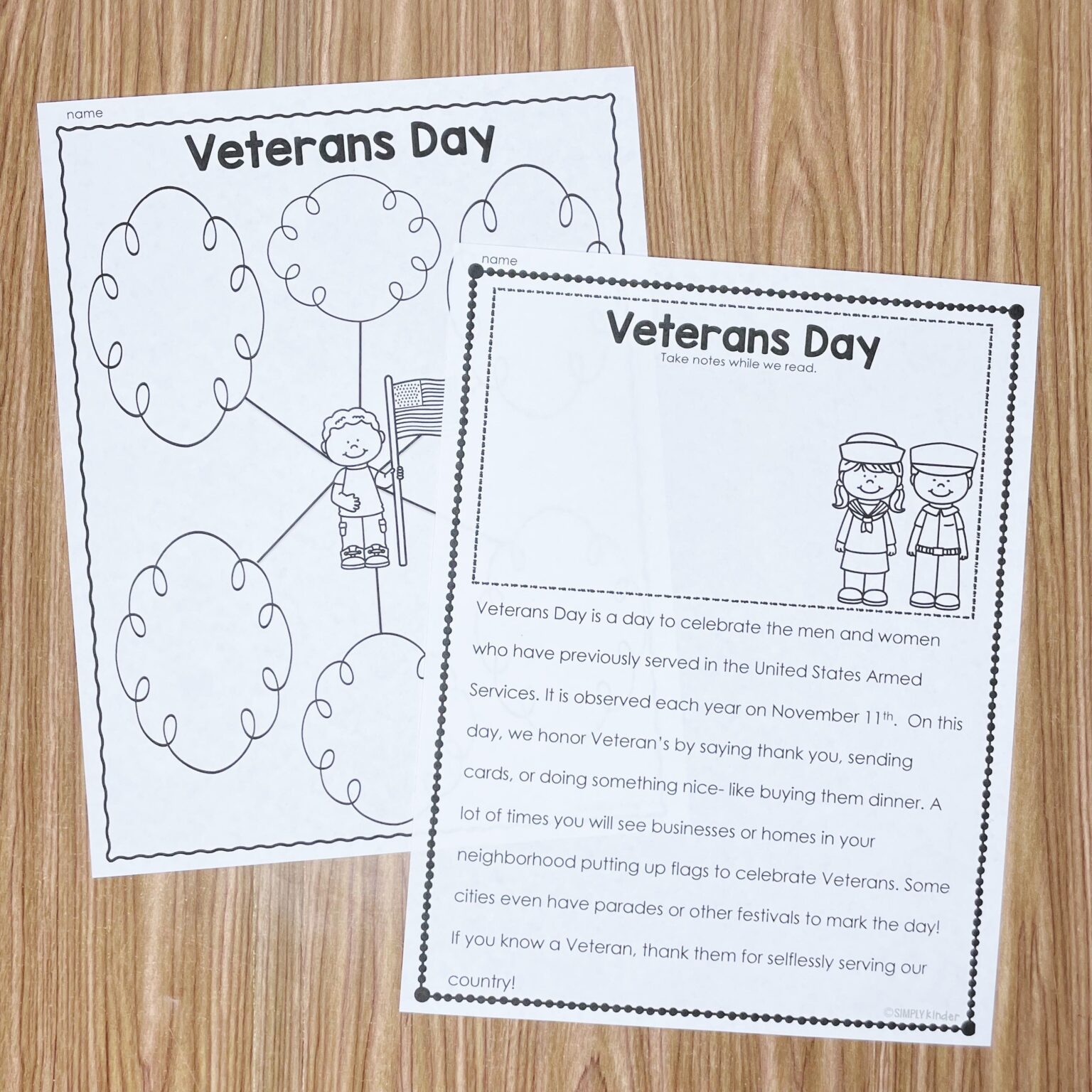 Veterans Day Craft, Research, & Report - Simply Kinder