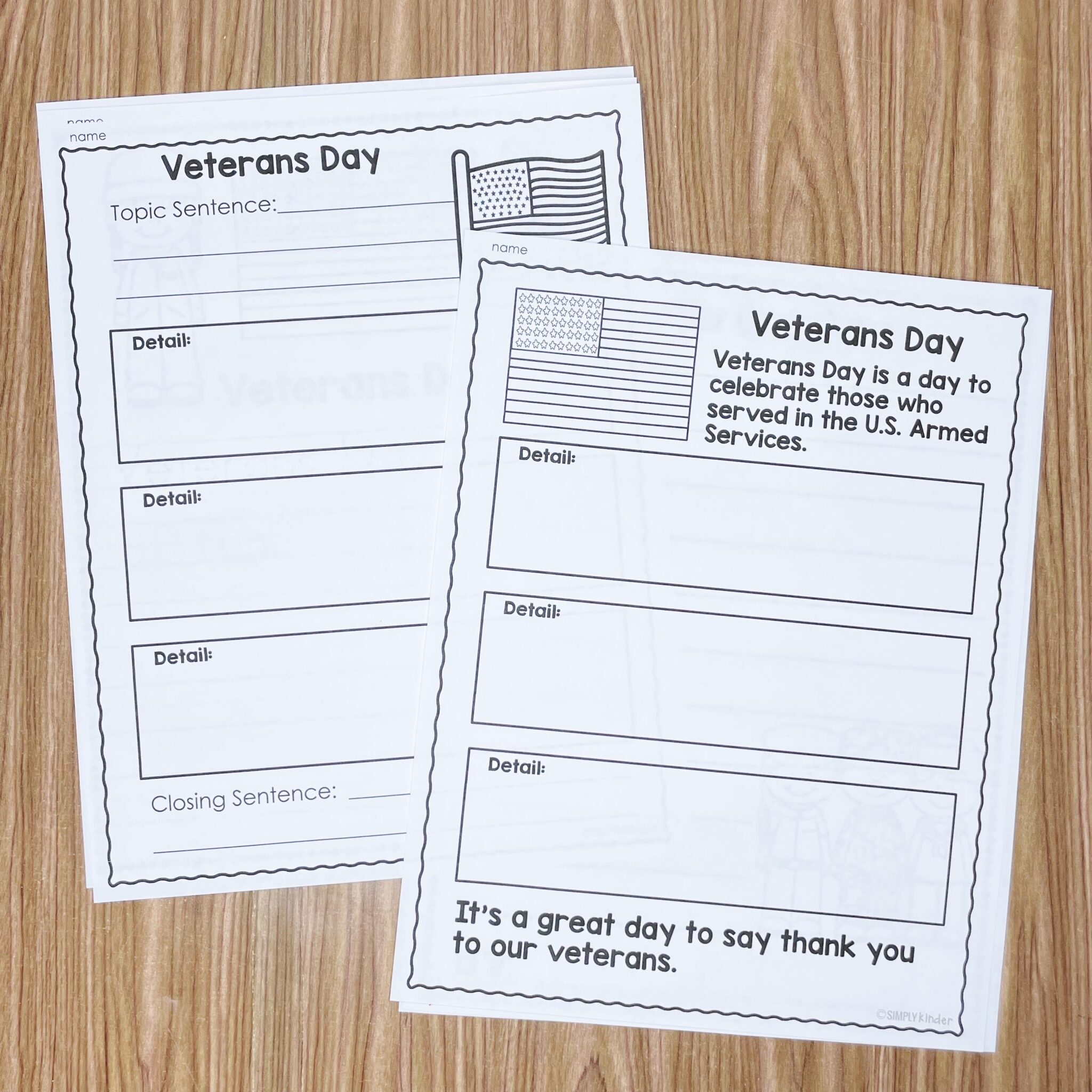 Veterans Day Craft, Research, & Report - Simply Kinder