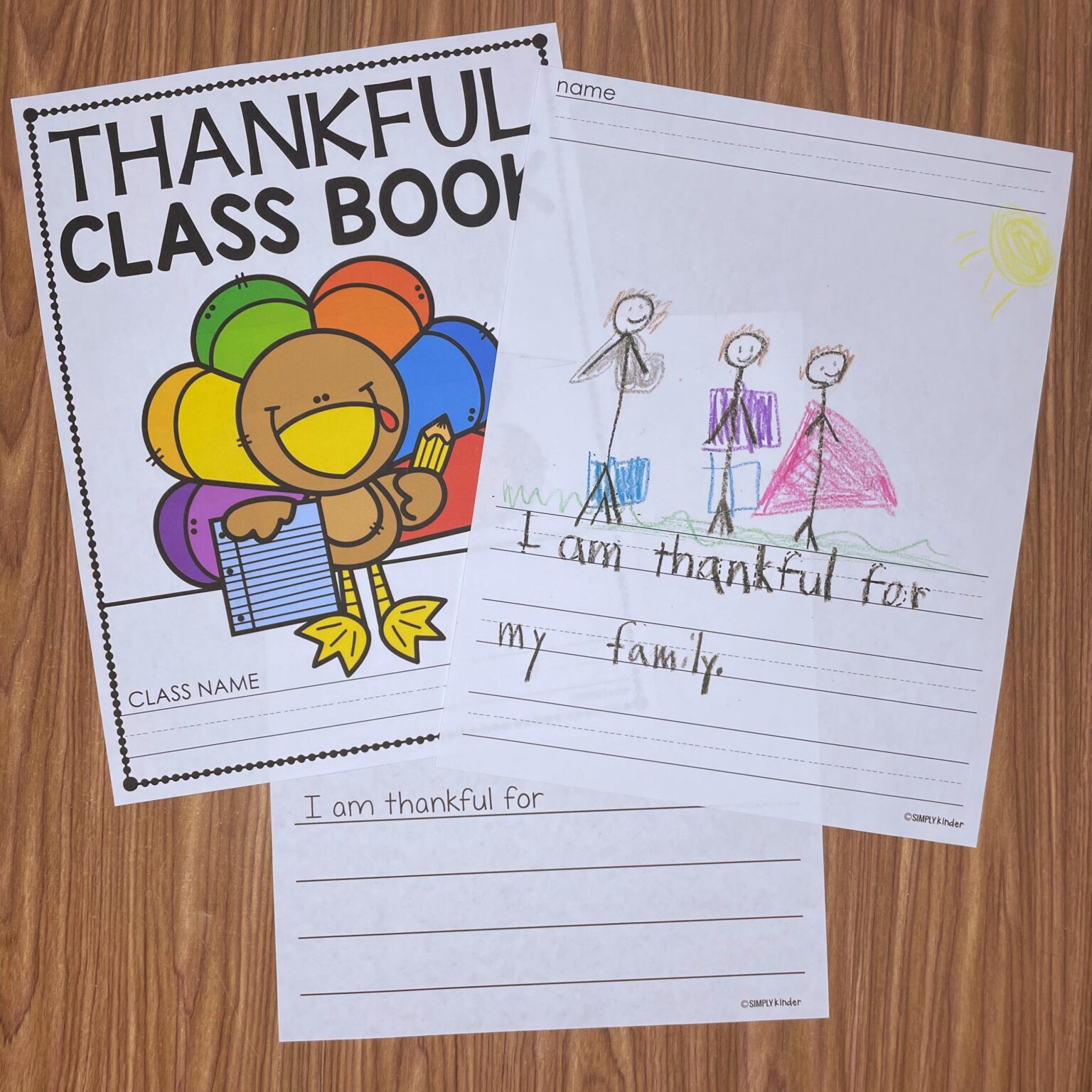 Thankful Class Book Free Printable - Simply Kinder