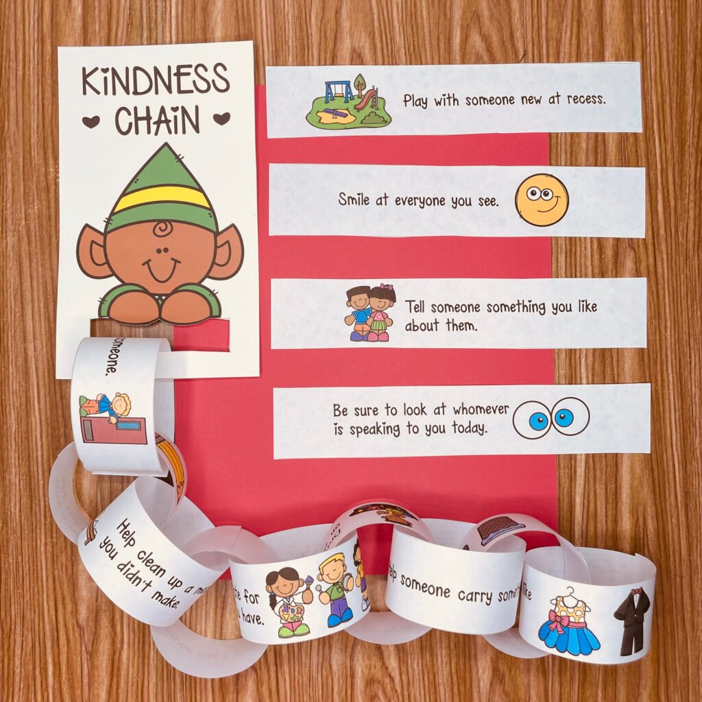 Holiday Classroom Elf and Kindness Chain - Simply Kinder