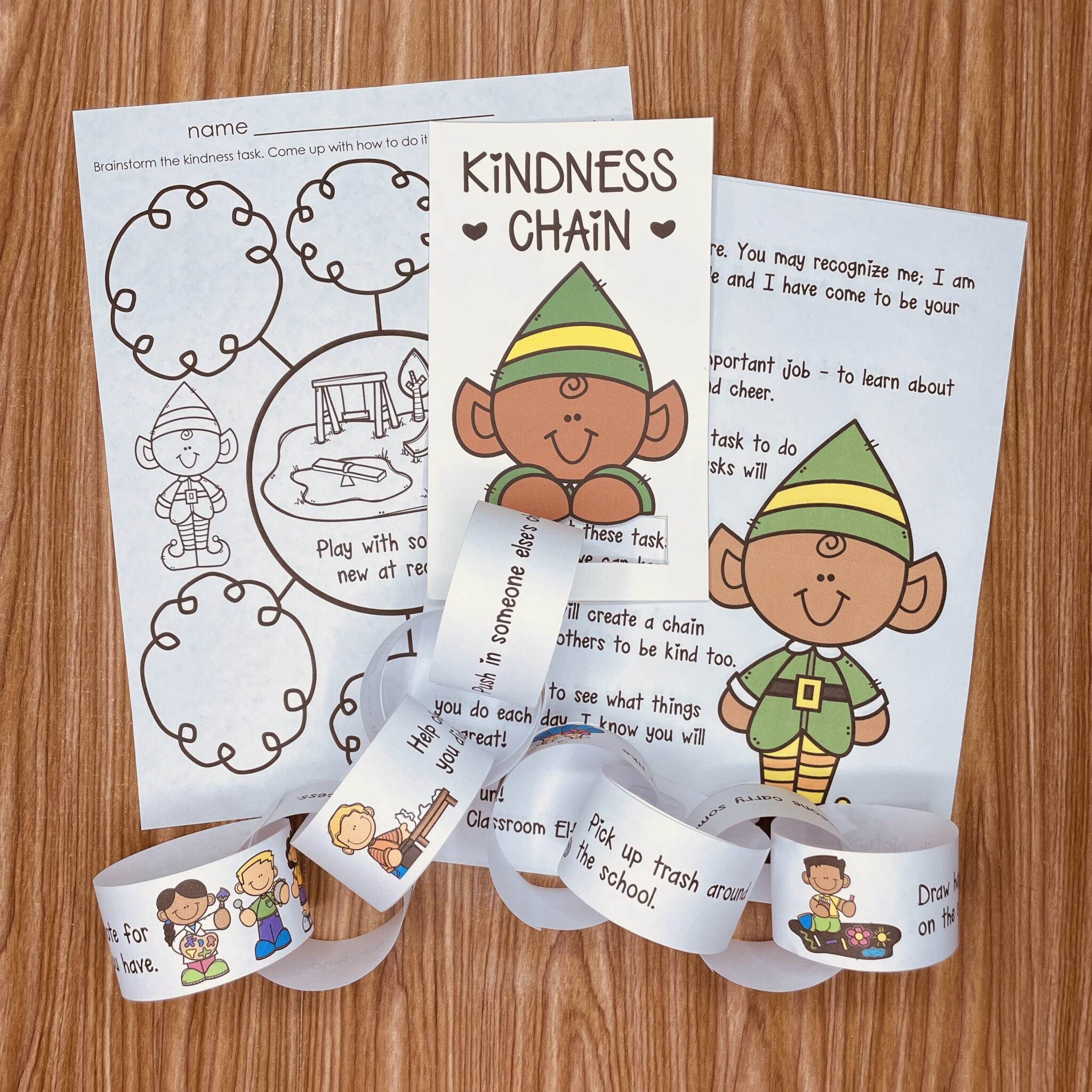 Holiday Classroom Elf and Kindness Chain - Simply Kinder