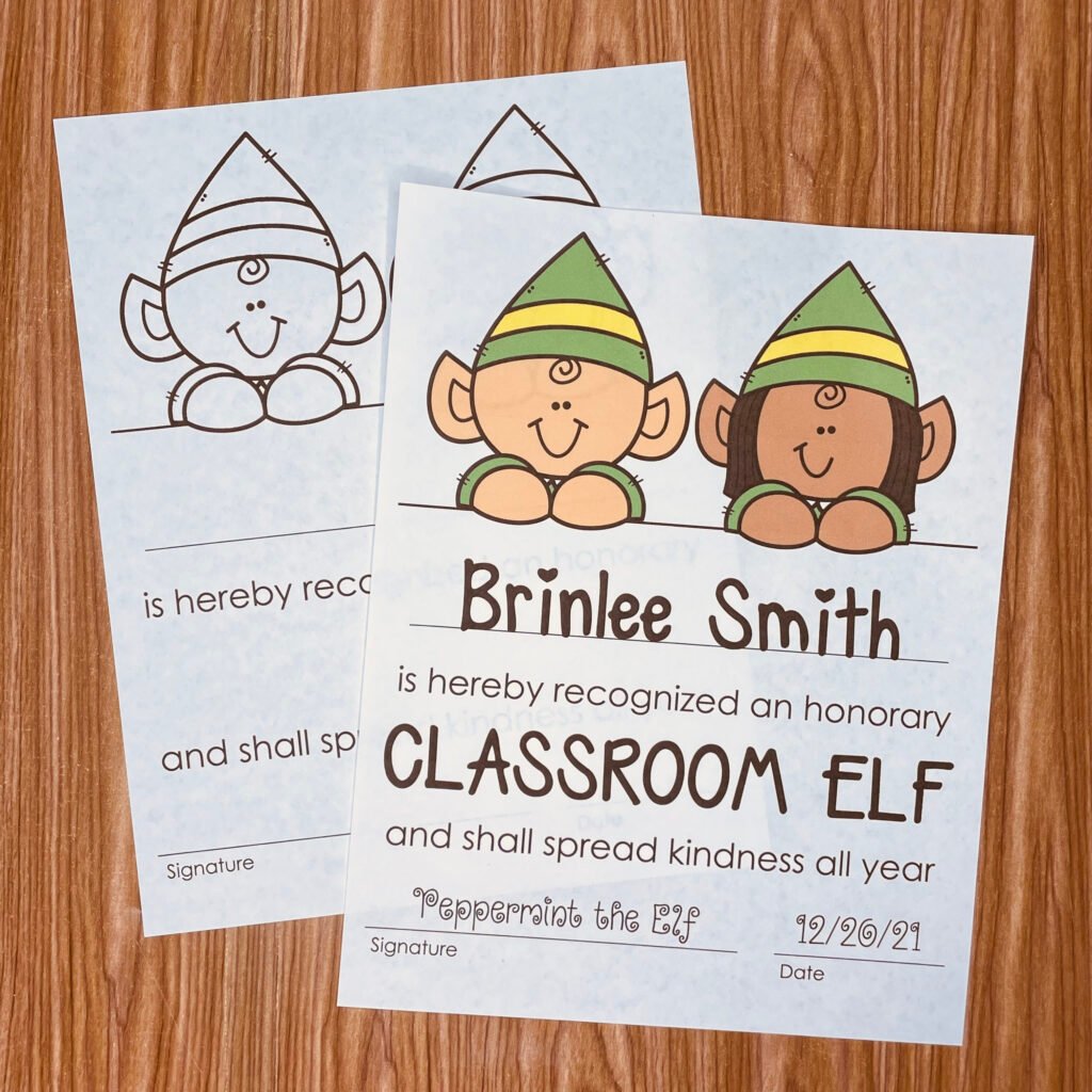 Holiday Classroom Elf and Kindness Chain - Simply Kinder