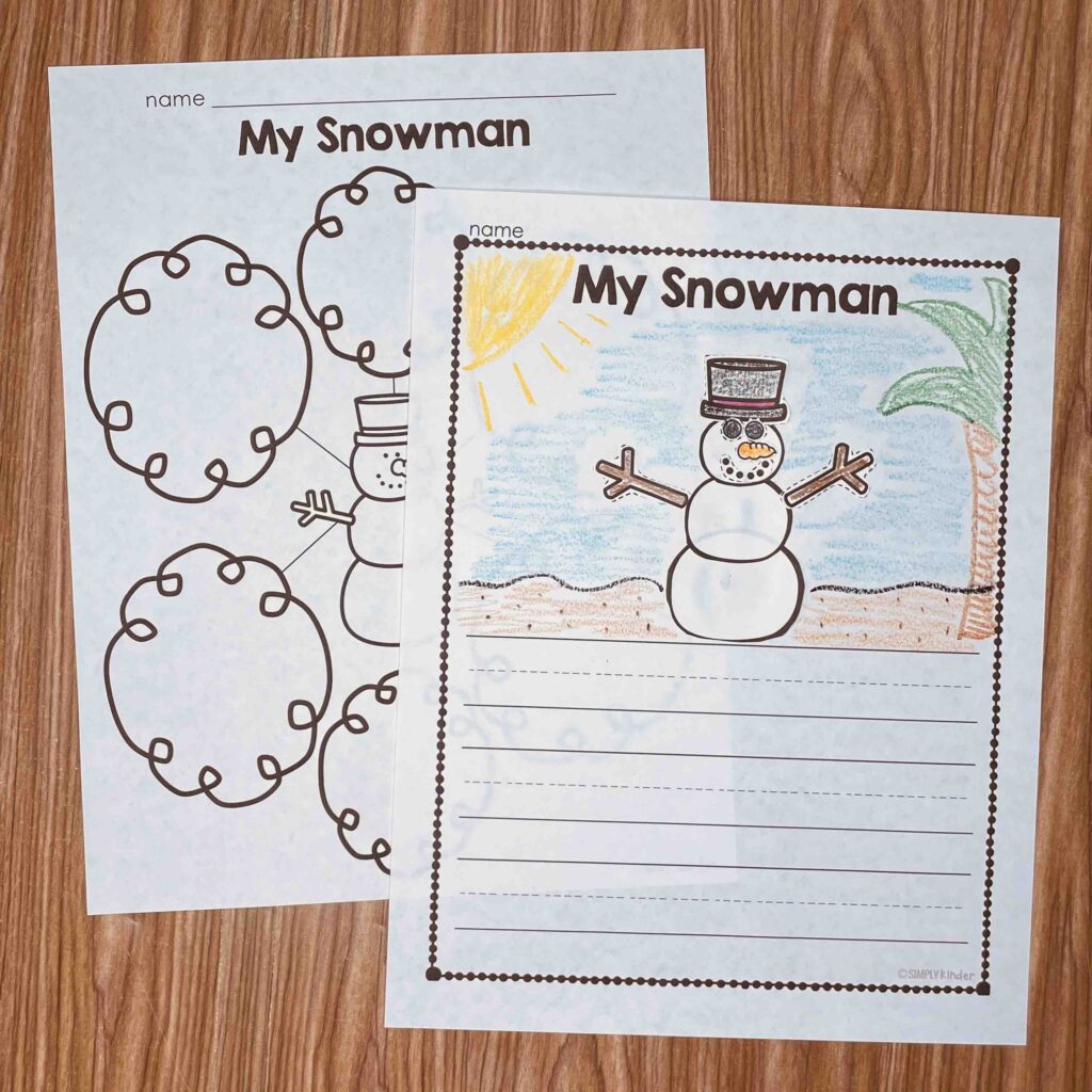 Snowman Cut-and-Glue Writing - Simply Kinder