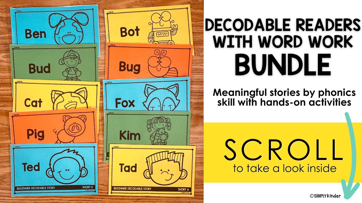 Decodable Readers Kindergarten, Science of Reading, CVC Decodable ...