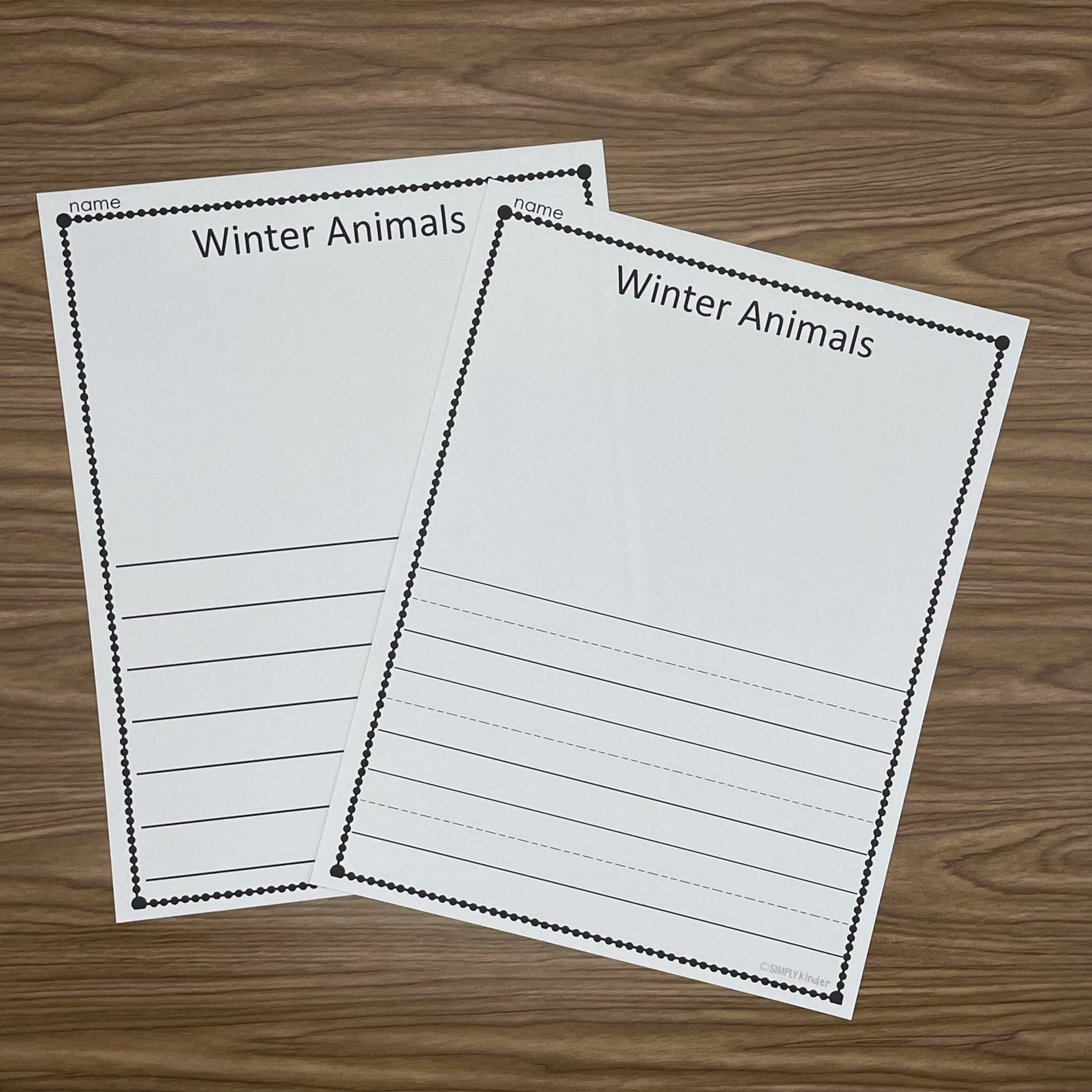 Winter Animals Cut-and-Glue Writing - Simply Kinder