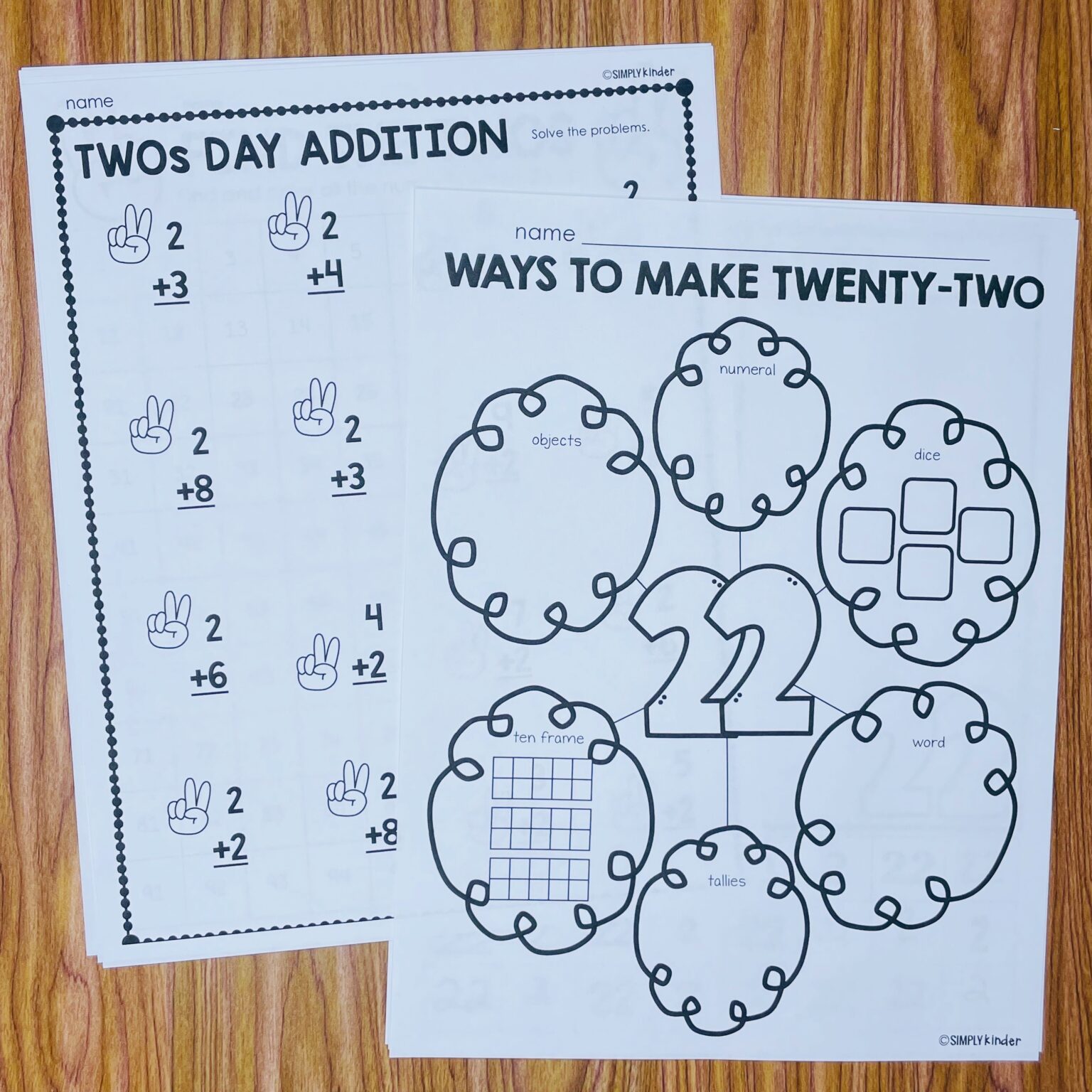Twos Day Activities Kindergarten - Simply Kinder