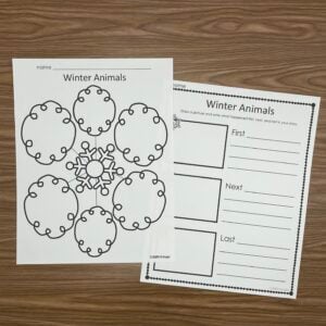 Winter Animals Cut-and-Glue Writing - Simply Kinder