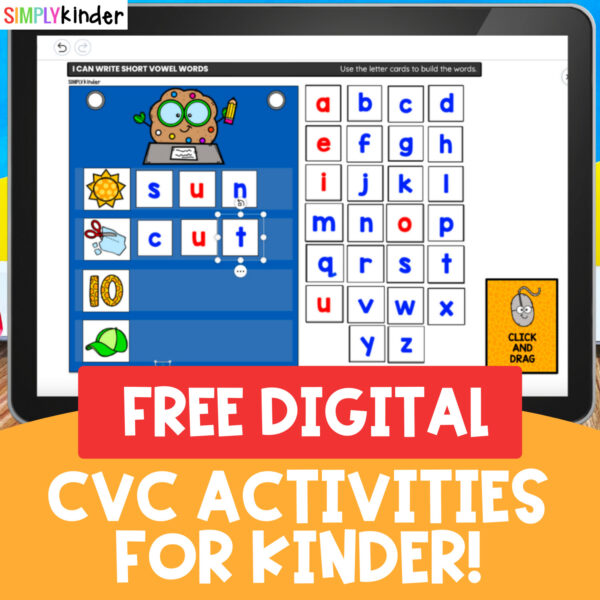 Free Digital CVC Activity for Kindergarten: Google & Seesaw - Simply Kinder