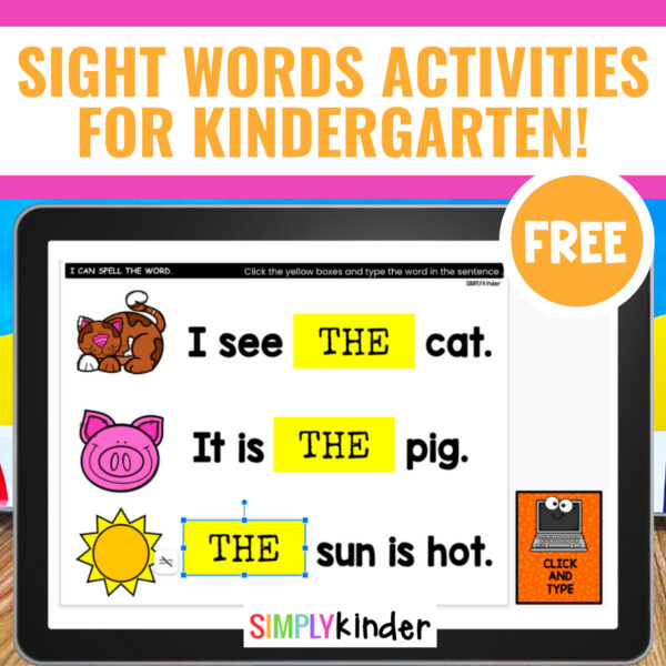 Free Digital Sight Words Activities for Kindergarten - Simply Kinder