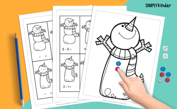 Winter Subtraction Activity for Kinders (Free Printable) - Simply Kinder