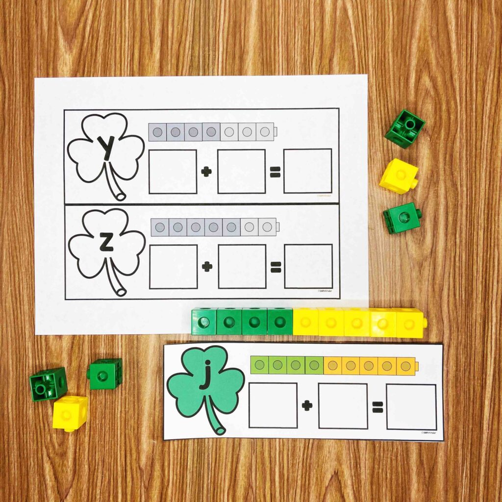 Shamrock Addition Block Math Center - Simply Kinder