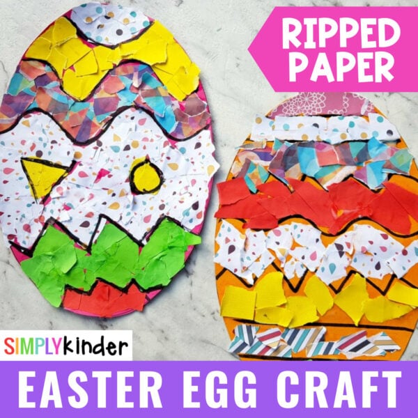 Ripped Paper Easter Egg Collage - Simply Kinder