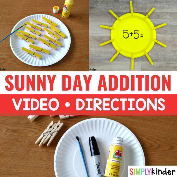 Sunny Day Addition Game for Kindergarten Students