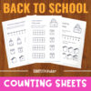 FREE Back To School Counting WorkSheets For Kindergarten - Simply Kinder