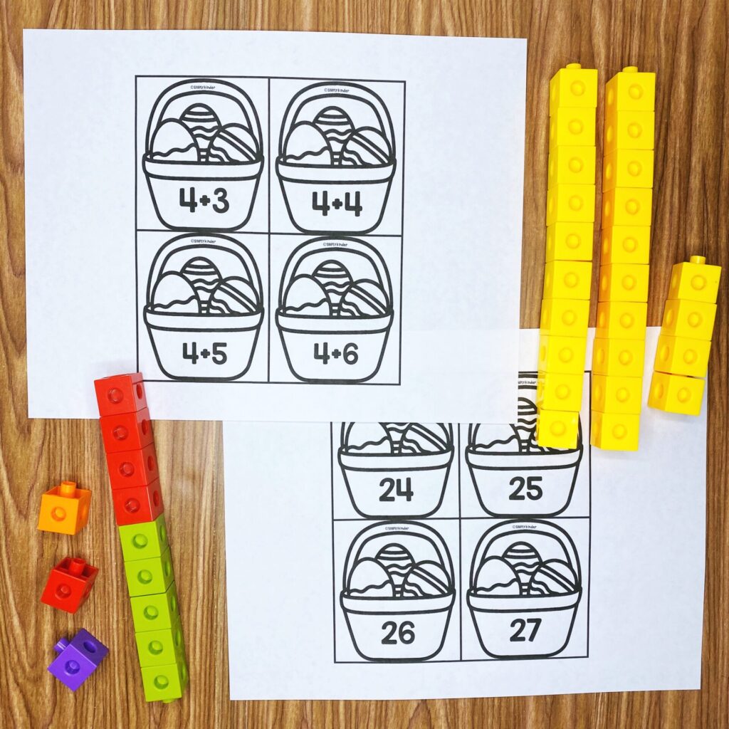Egg Cube Tower Math Center | Counting Center | Addition Center - Simply ...