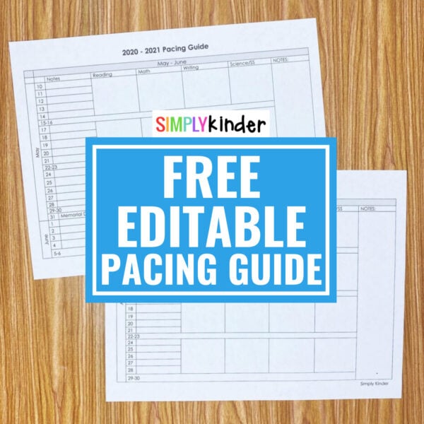 Free Pacing Guide for Any Grade Level! - Simply Kinder
