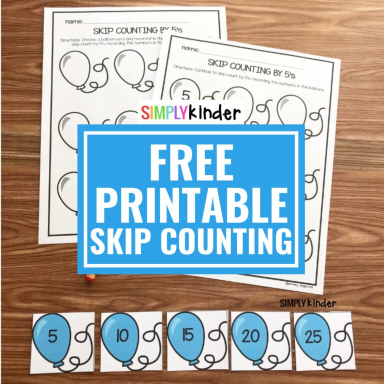 Skip Counting By 5's - Free Printable - Simply Kinder