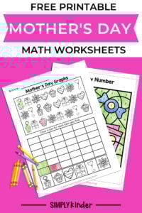 Mother's Day Math Worksheets for Kindergarten (FREE ) - Simply Kinder