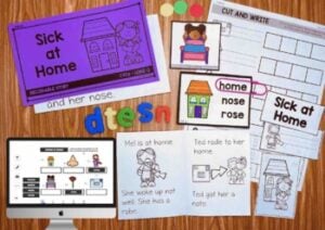 CVCe Decodable Reader with Activities | Sick at Home | Long O Decodable ...