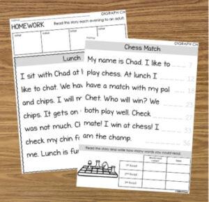 Digraph CH Fluency Passages Kindergarten - Simply Kinder