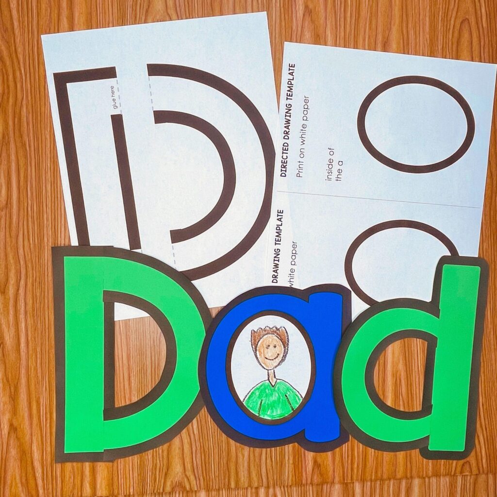 Fathers Day Craft Project for Kindergarten with Directed Drawing, DAD ...
