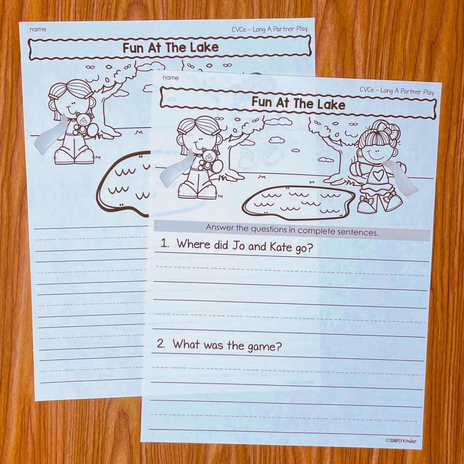CVCe A Readers Theater for Kindergarten | The Lake - Simply Kinder
