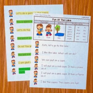 CVCe A Readers Theater for Kindergarten | The Lake - Simply Kinder