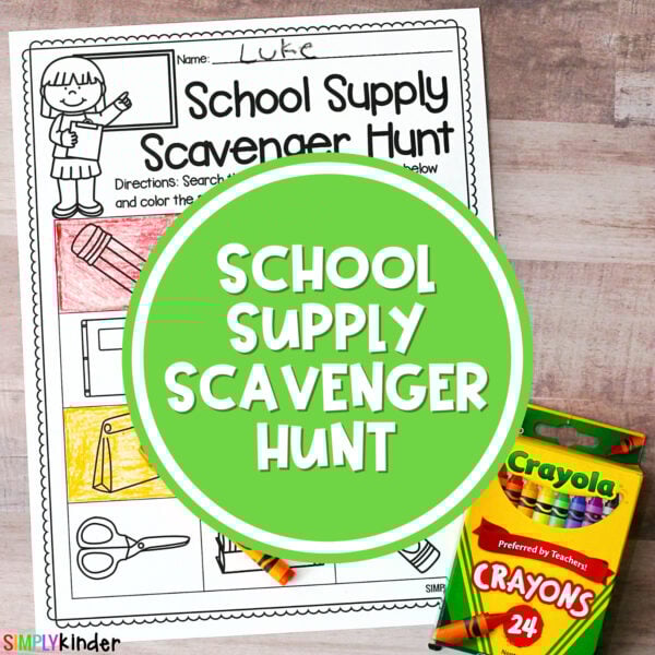 School Supply Scavenger Hunt - Simply Kinder