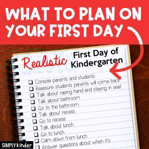 What To Plan on The First Day of Kindergarten! - Simply Kinder