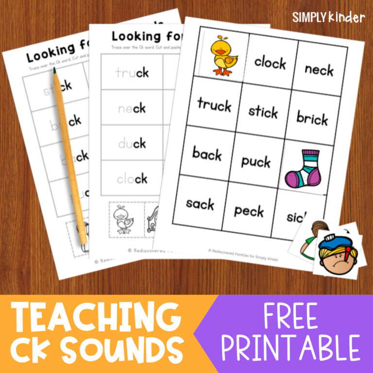 Words Ending in CK: Free Activities For Kinders - Simply Kinder