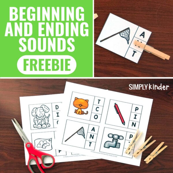 Beginning and Ending Sounds Clip Cards For Kindergarten - Simply Kinder