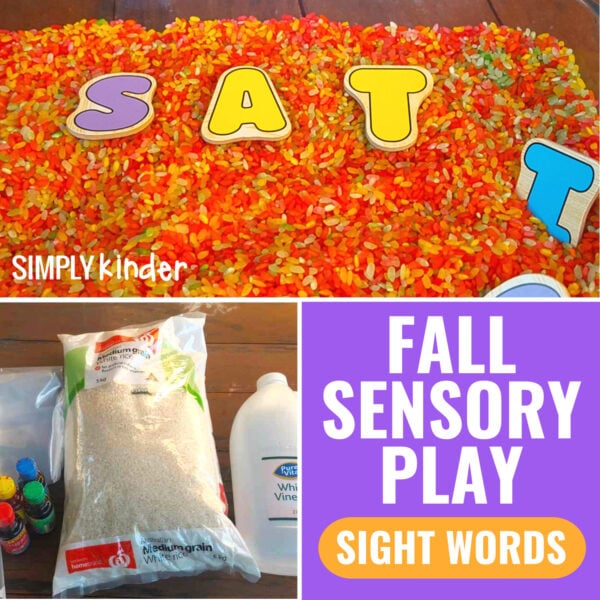 Fall Sensory Play Sight Words - Simply Kinder