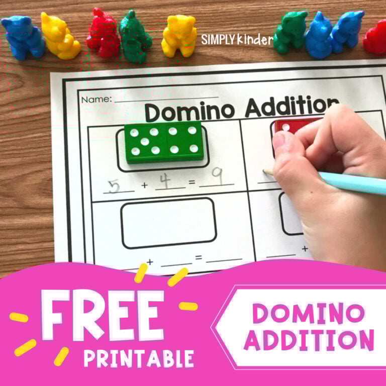 Free Printable Domino Addition - Simply Kinder
