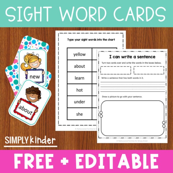 Free Sight Words Printable Card Activity For Kindergarten - Simply Kinder