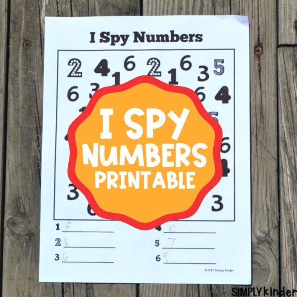 I Spy Numbers Free Printable - Simply Kinder