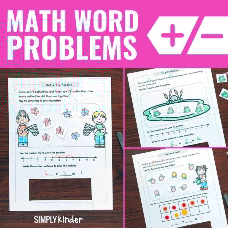 Math Word Problems For Kinders to Tackle - Simply Kinder