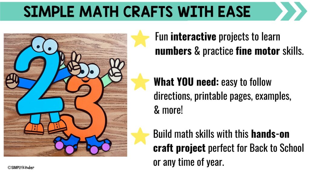 Number People Crafts, Back to School Math Craft Activity for Preschool ...