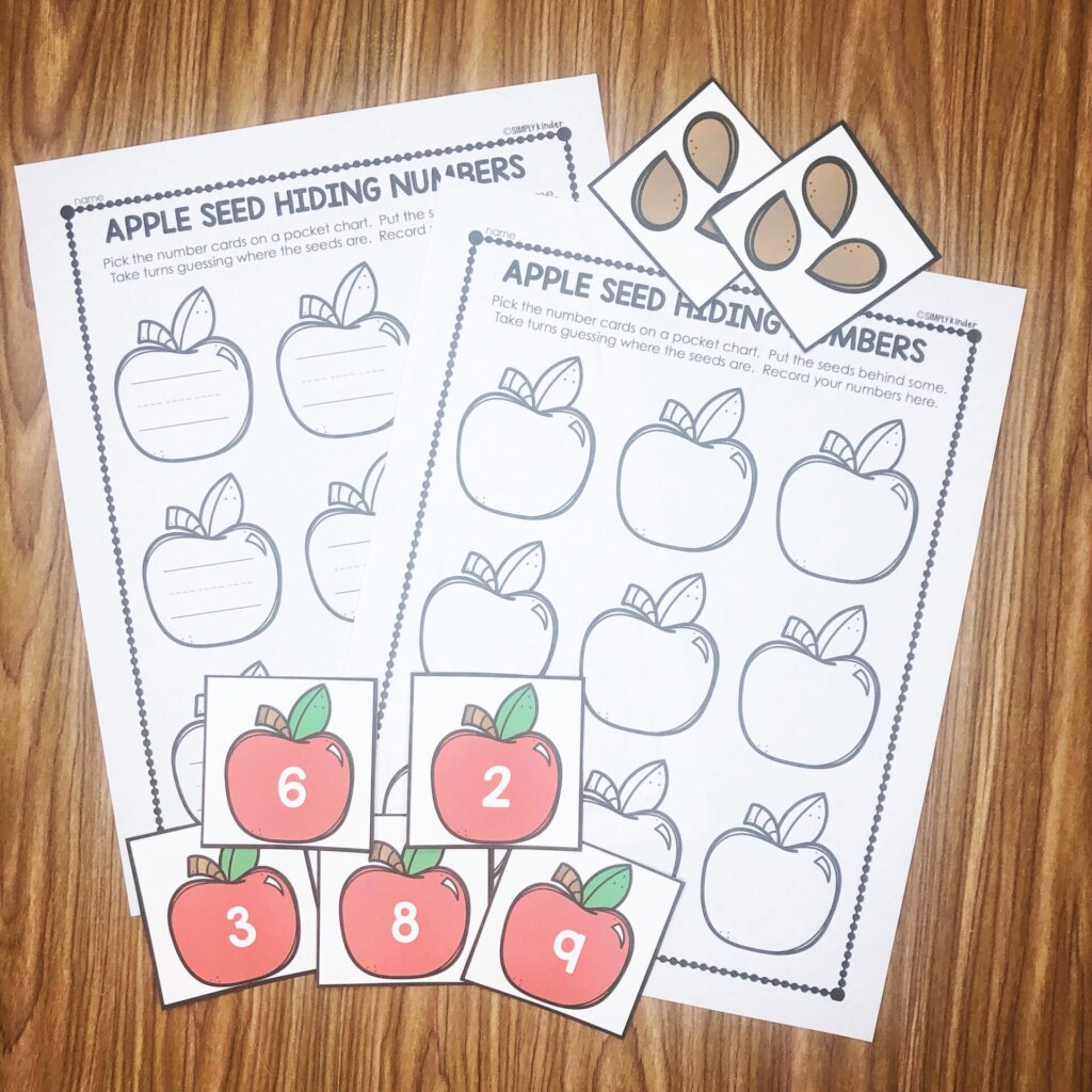 Apple Hiding Number Math Center - Simply Kinder